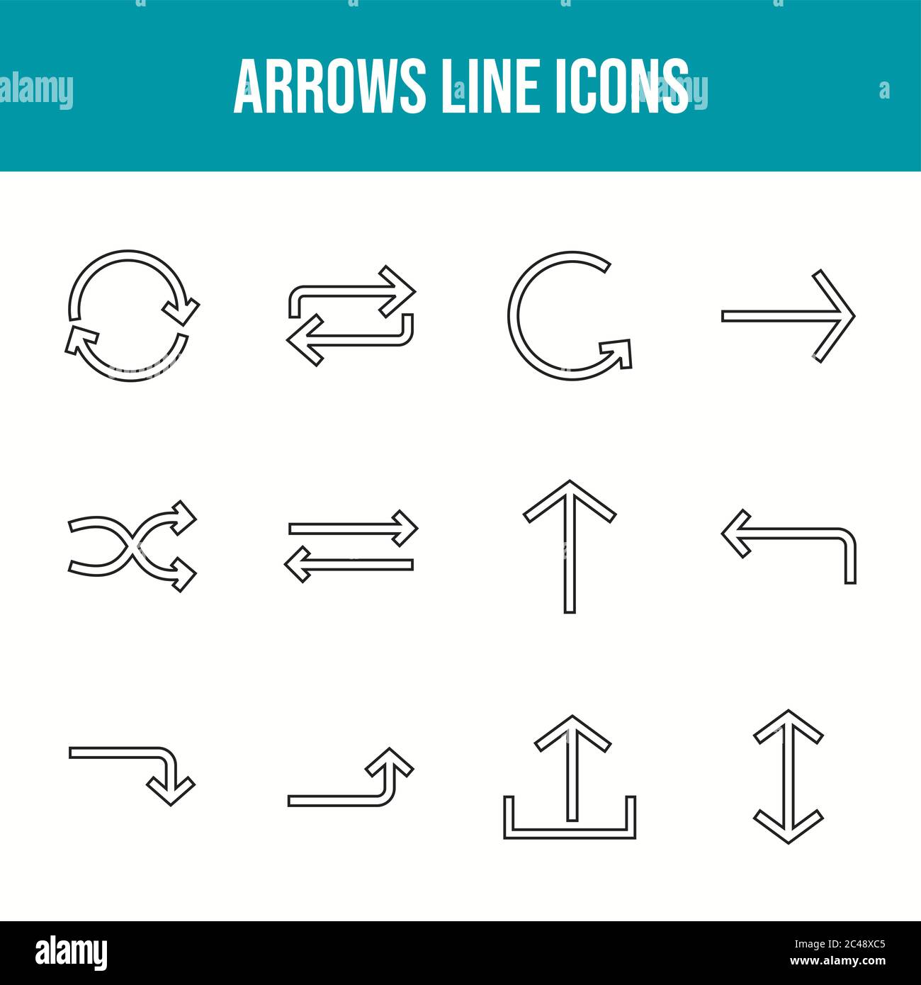 Unique Arrows Line Icons Set Stock Vector Image & Art - Alamy