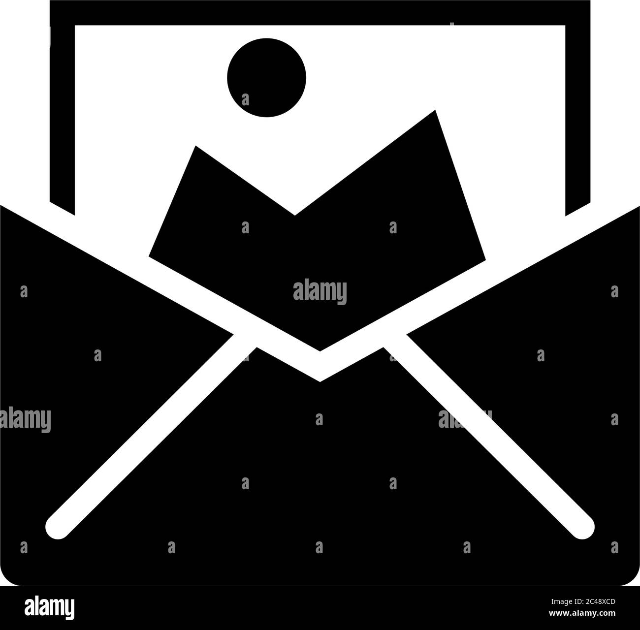 Receive Message, Envelope Picture Media. Flat Vector Icon illustration ...