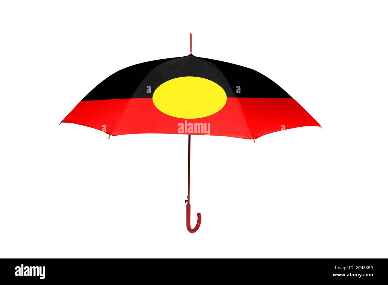 Umbrella with flag of Australian Aboriginal isolated on white ...