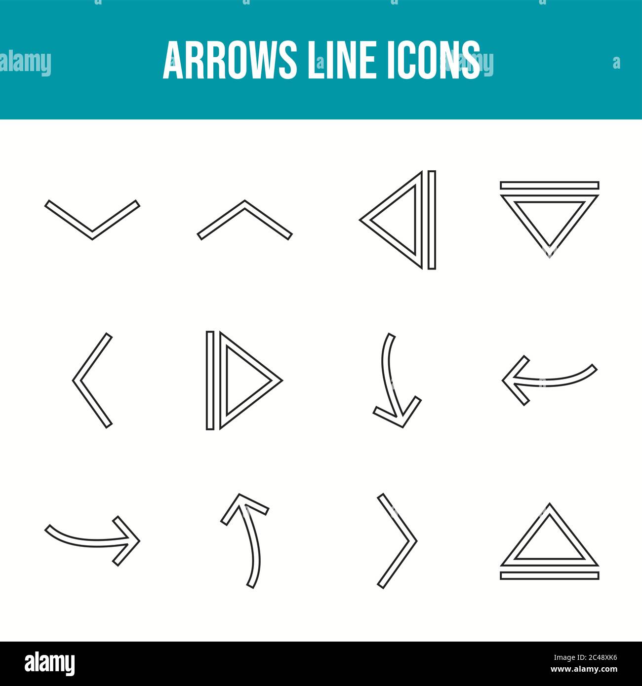 12 Vector Arrows Icons in One Set Stock Vector Image & Art - Alamy