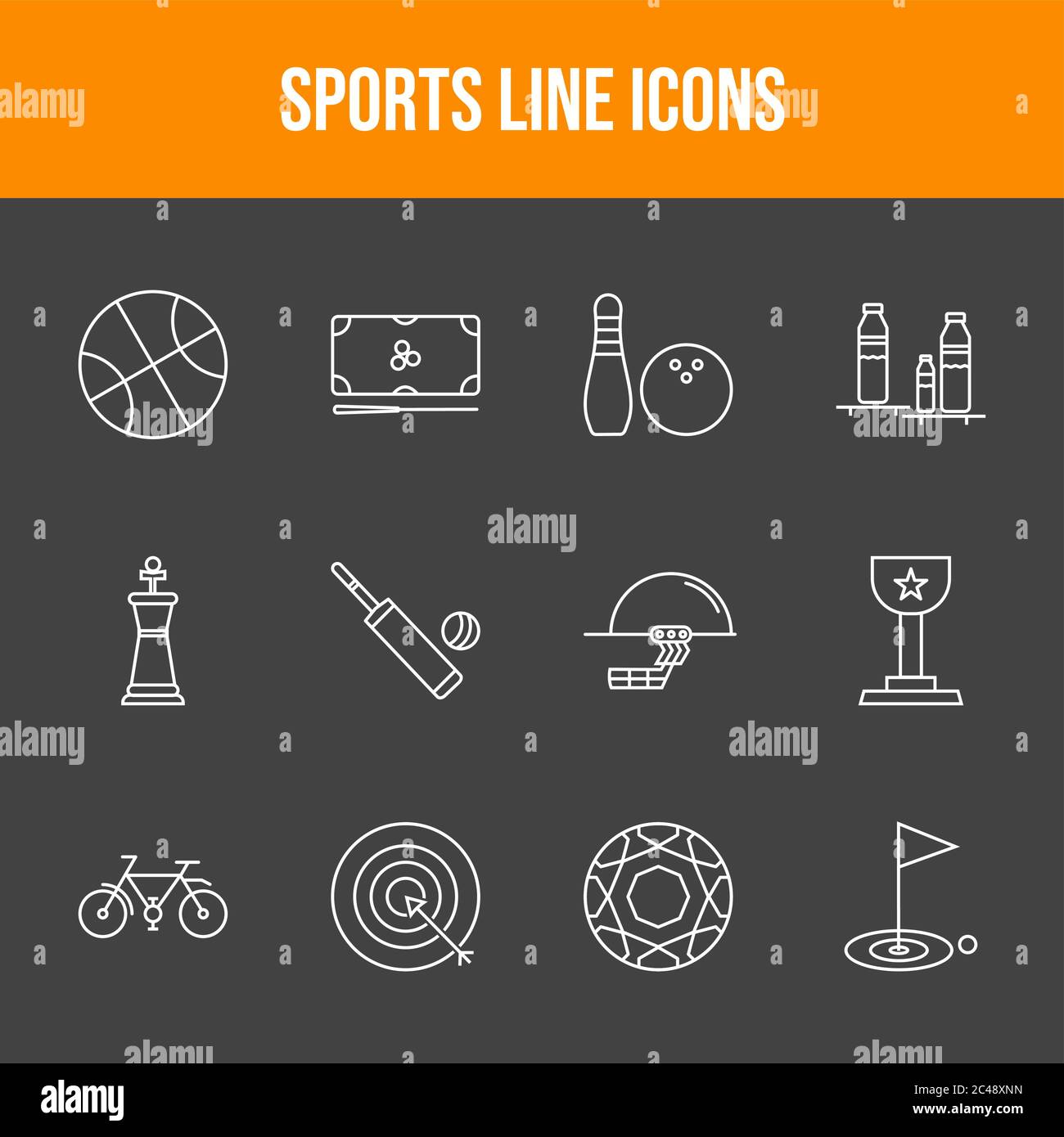 Set of 12 Unique Sports Vector Icons Stock Vector Image & Art - Alamy