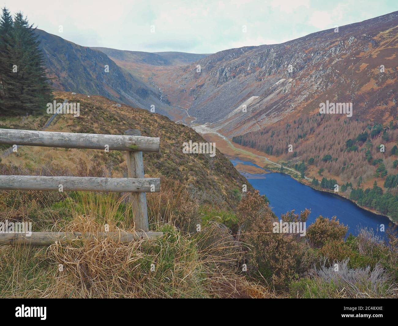 View over the lake in national park Wicklow mountains in Ireland Stock ...