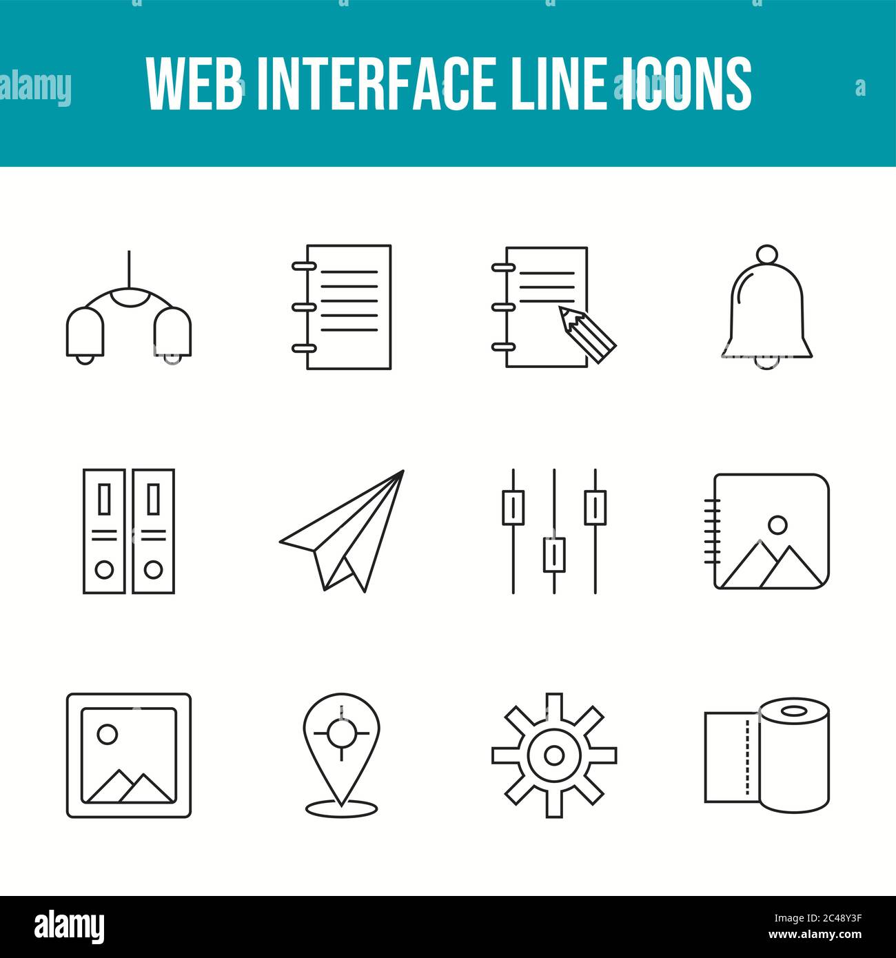 Beautiful Web Interface Vector Icons Set Stock Vector Image & Art - Alamy