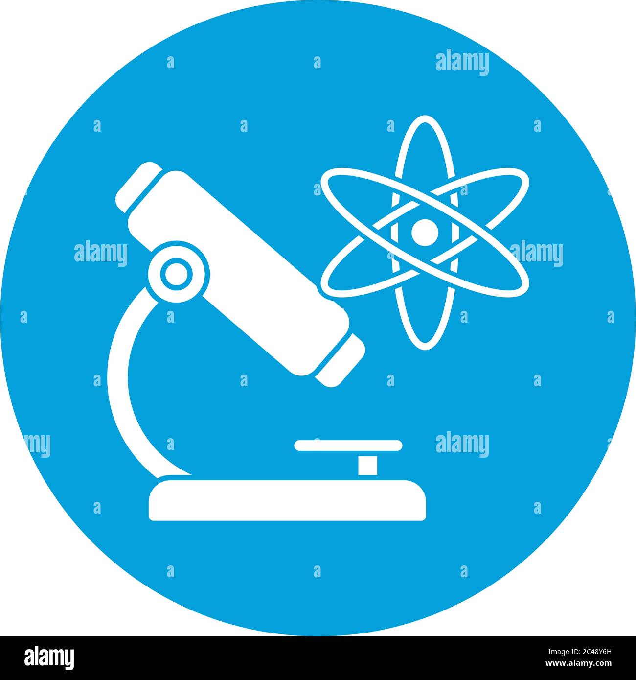Atom and microscope block style icon design, science chemistry and ...