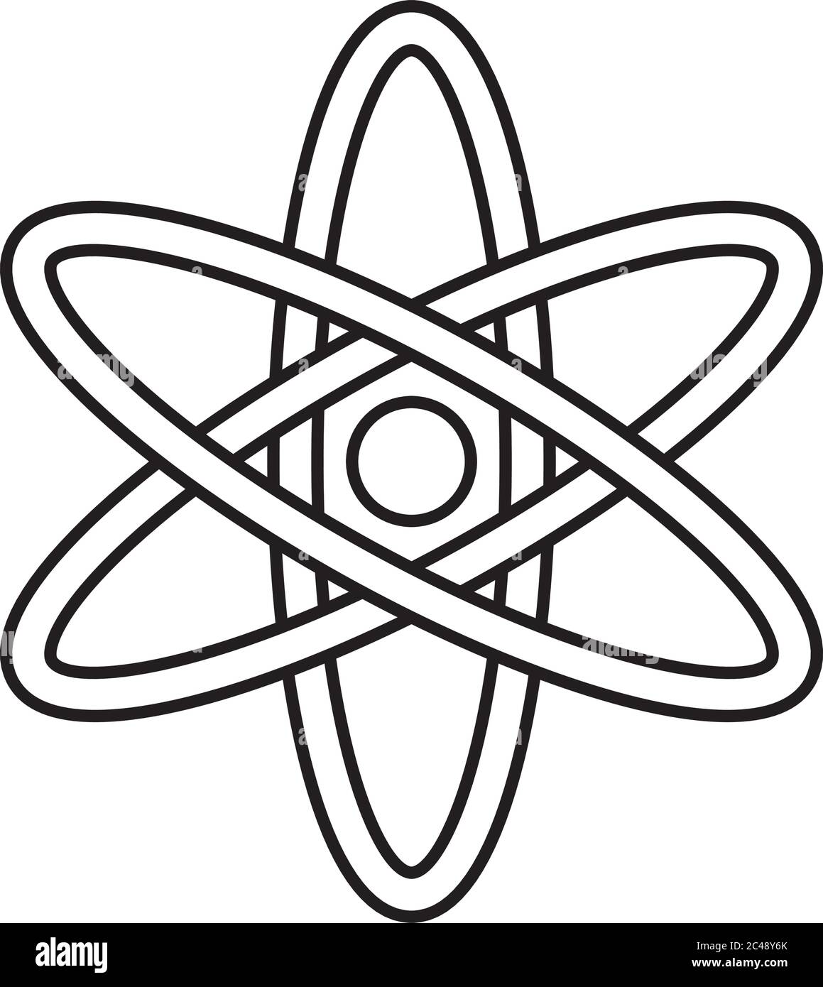 Atom line style icon design, science chemistry and molecular theme ...