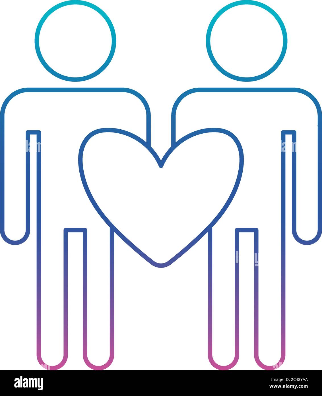 Avatars with heart degraded line style icon design of love passion and ...