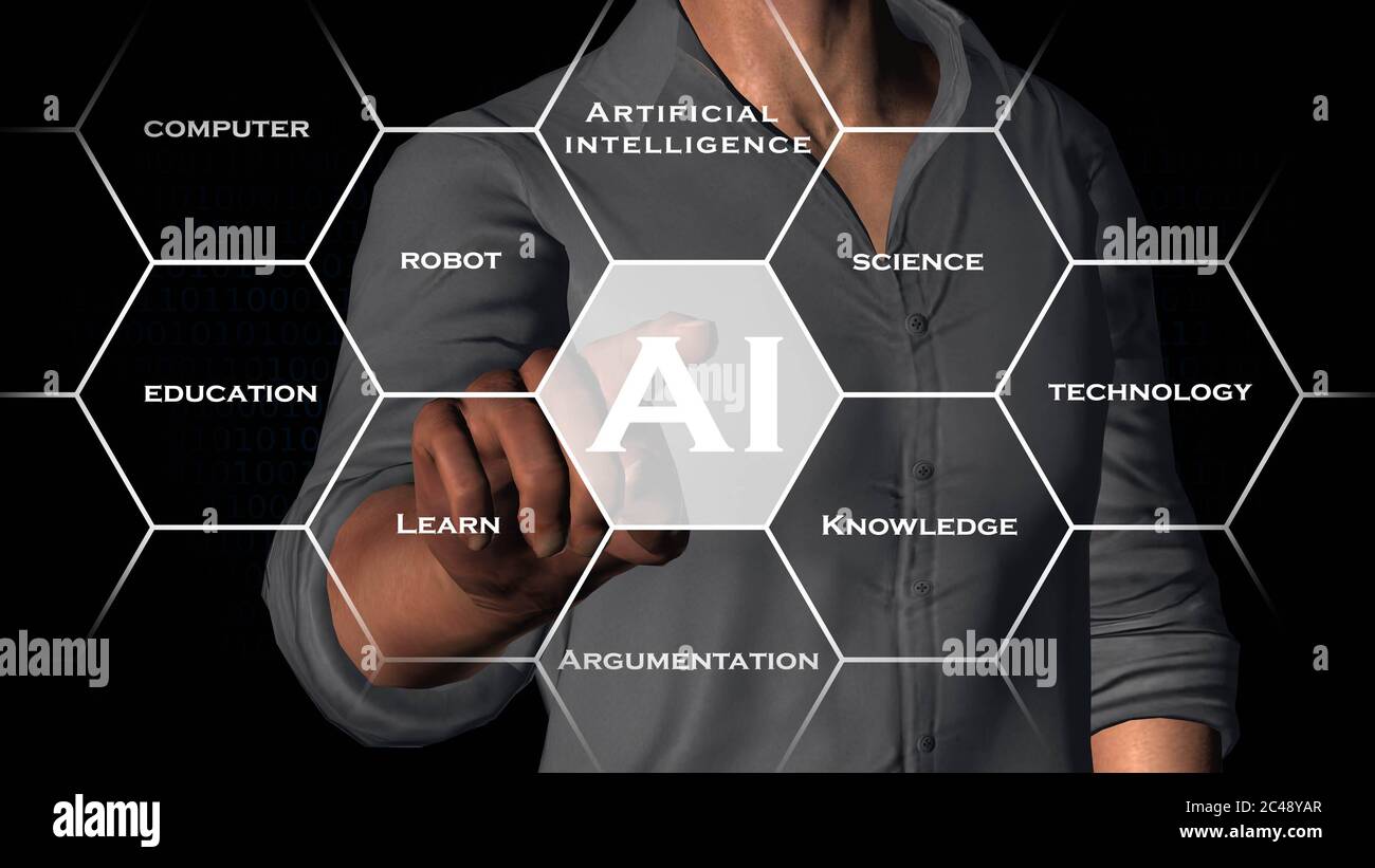 AI - Artificial Intelligence background - Abstract concept of cyber ...