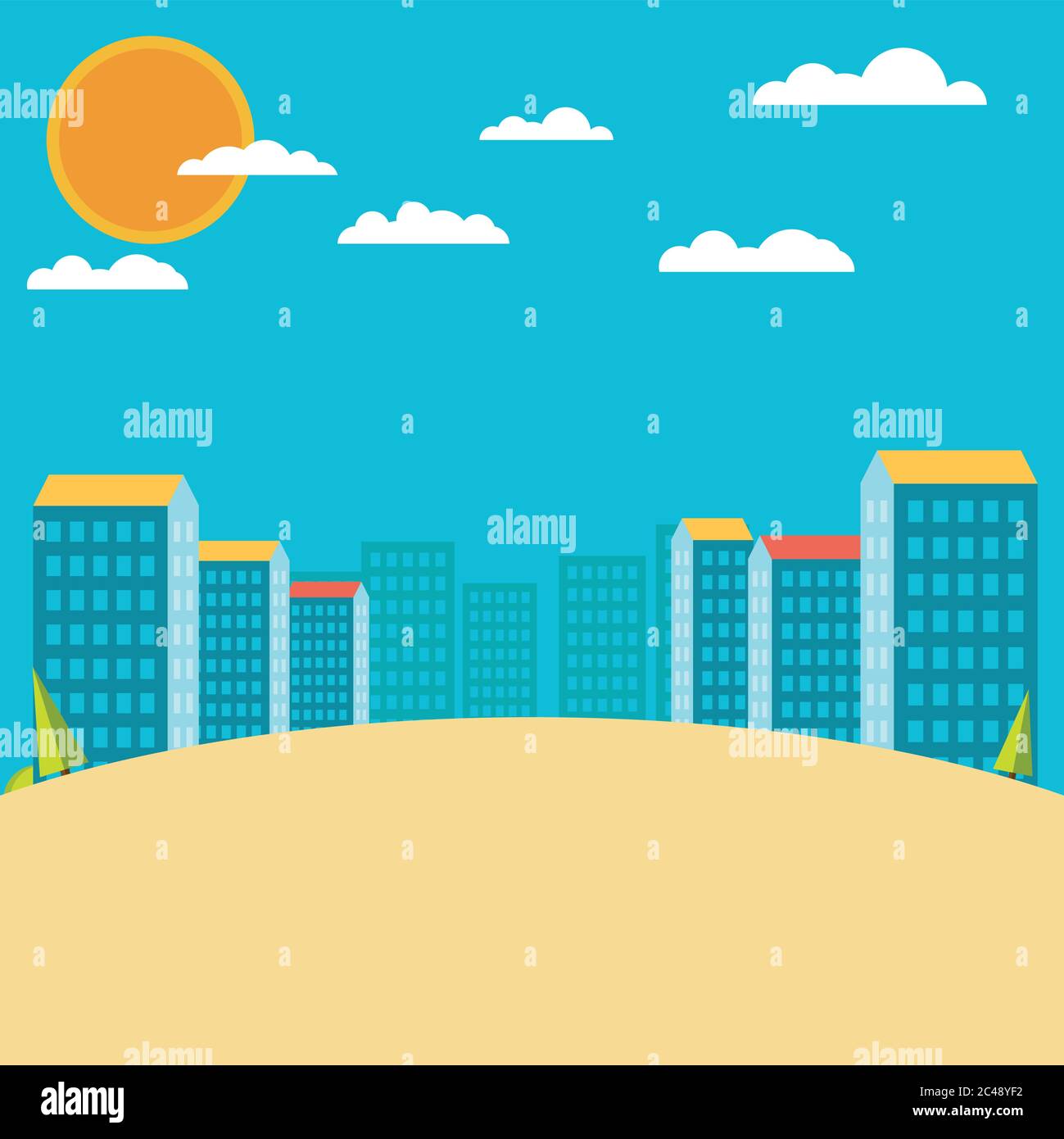 Urban landscape. Flat design Stock Vector Image & Art - Alamy