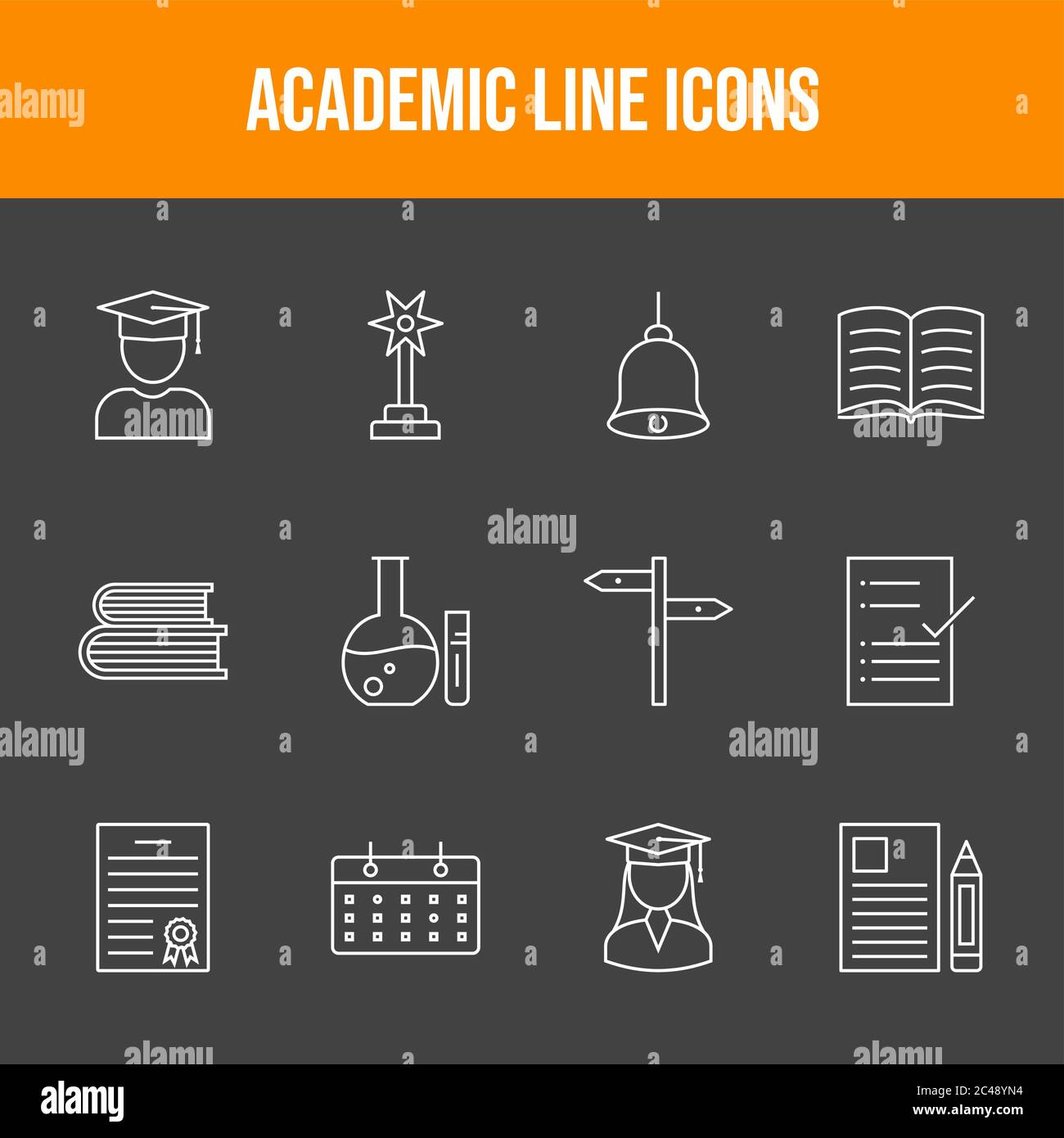 Set of 12 Unique Academic Vector Icons Stock Vector Image & Art - Alamy