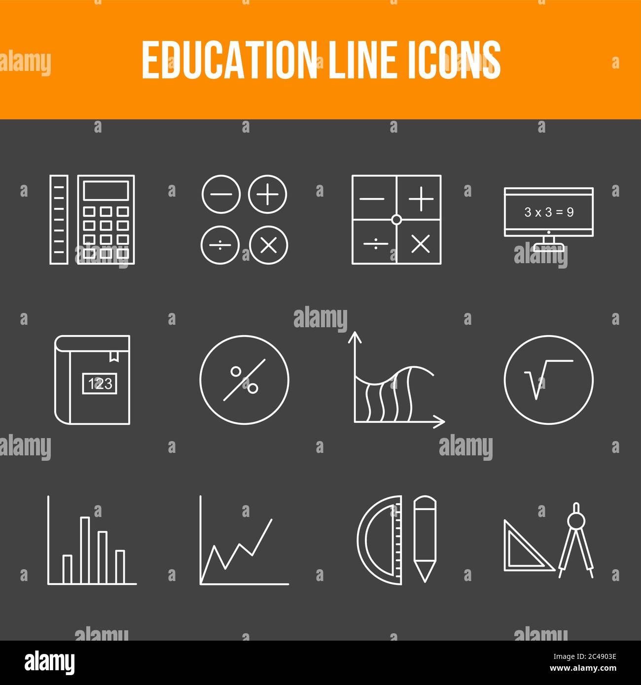 Set of 12 Unique Education Vector Icons Stock Vector Image & Art - Alamy