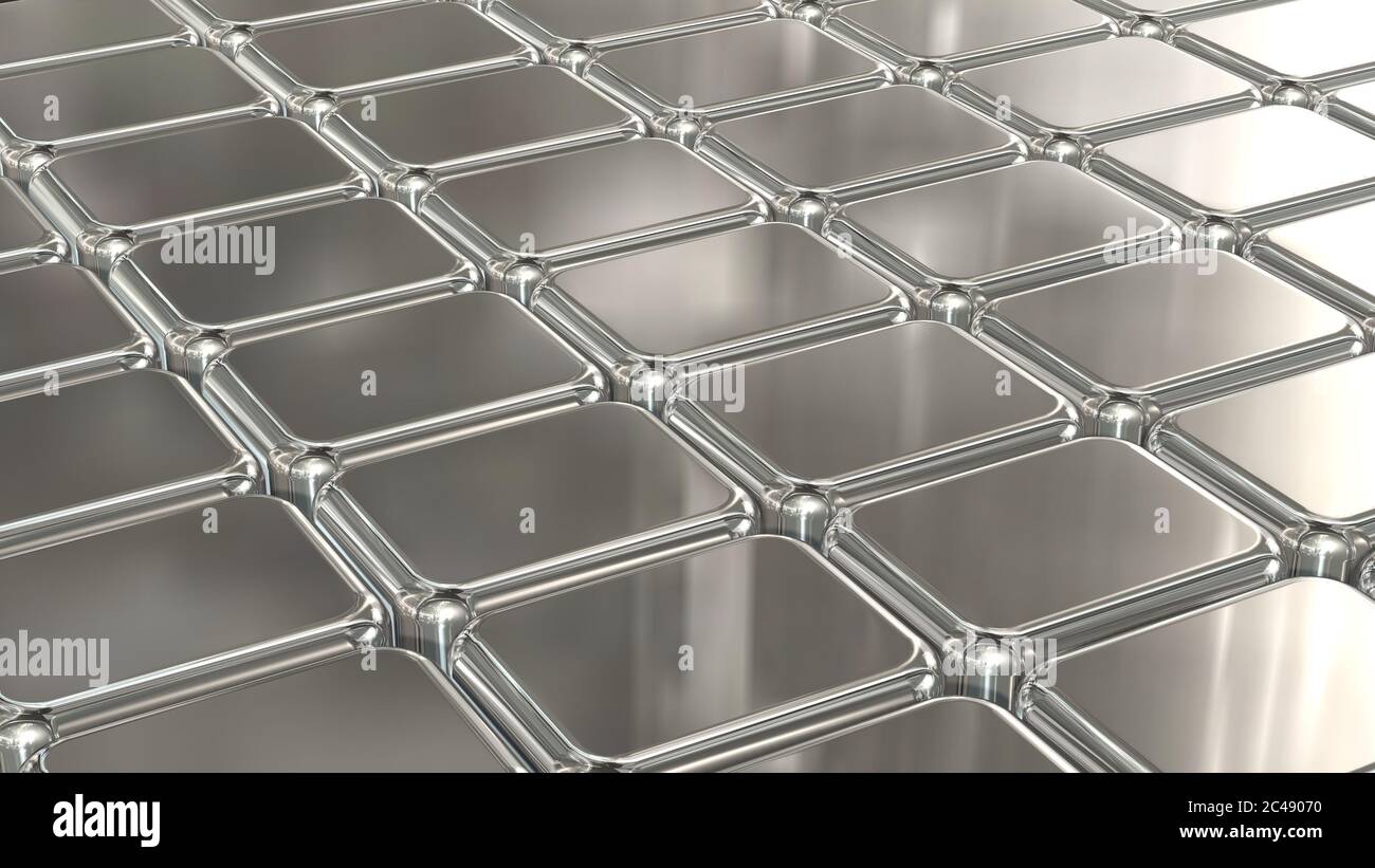 Silver metal cubes arranged to a background - 3D rendering Stock Photo ...