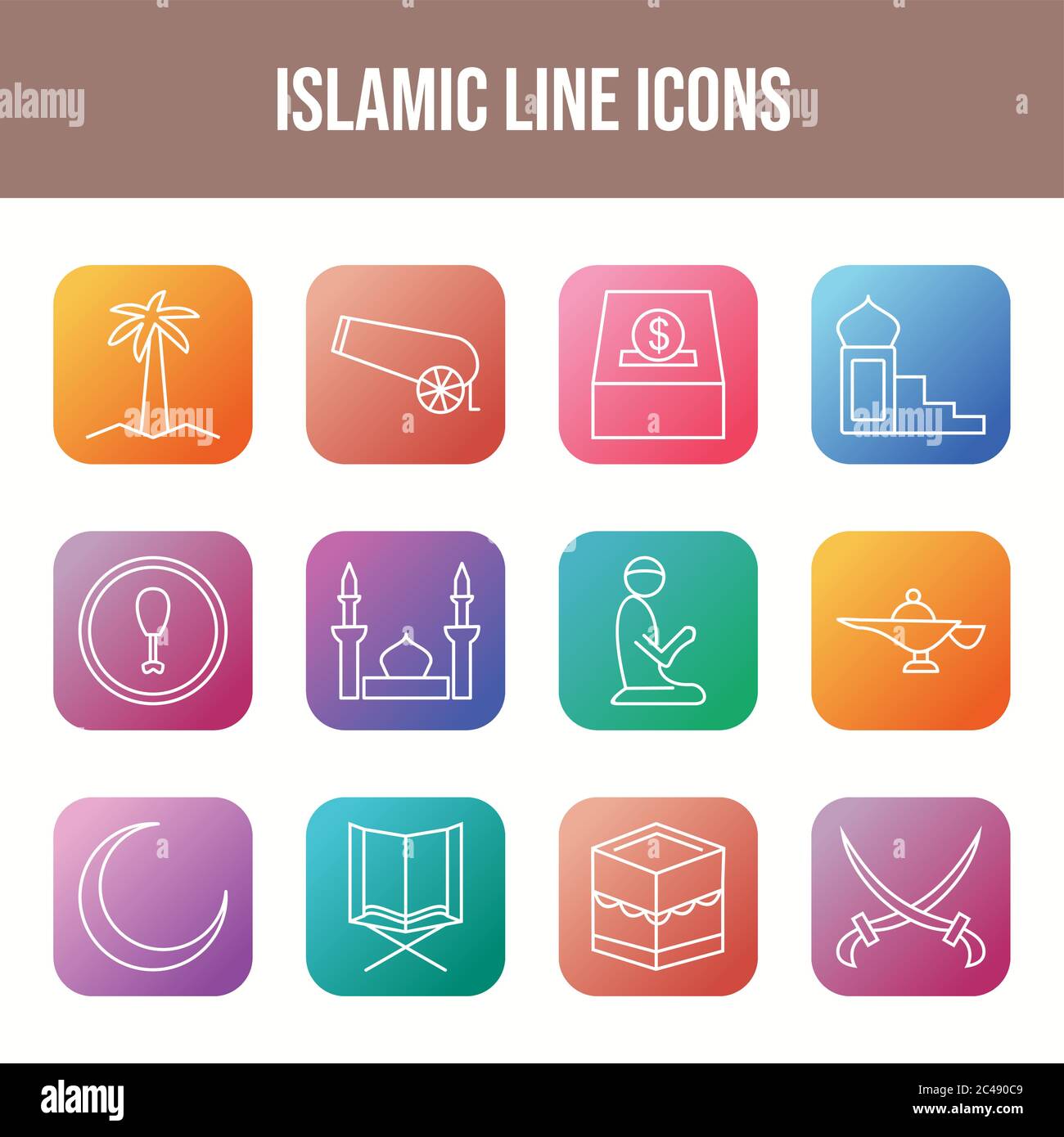 Beautiful Islamic Vector Icons Set Stock Vector Image & Art - Alamy