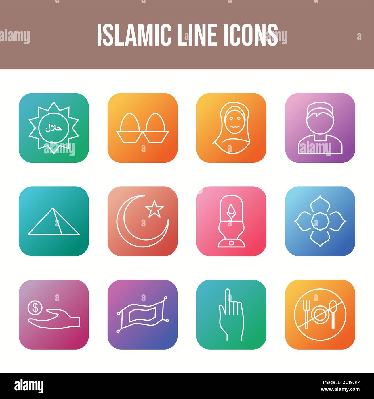 Beautiful Islamic Vector Icons Set Stock Vector Image & Art - Alamy