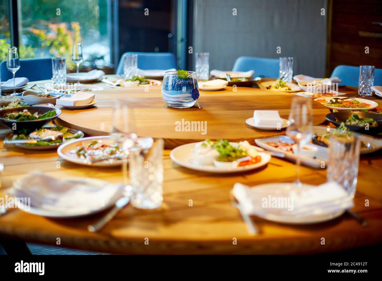 gourmet dinner in a beautiful restaurant, expensive dishes Stock Photo ...