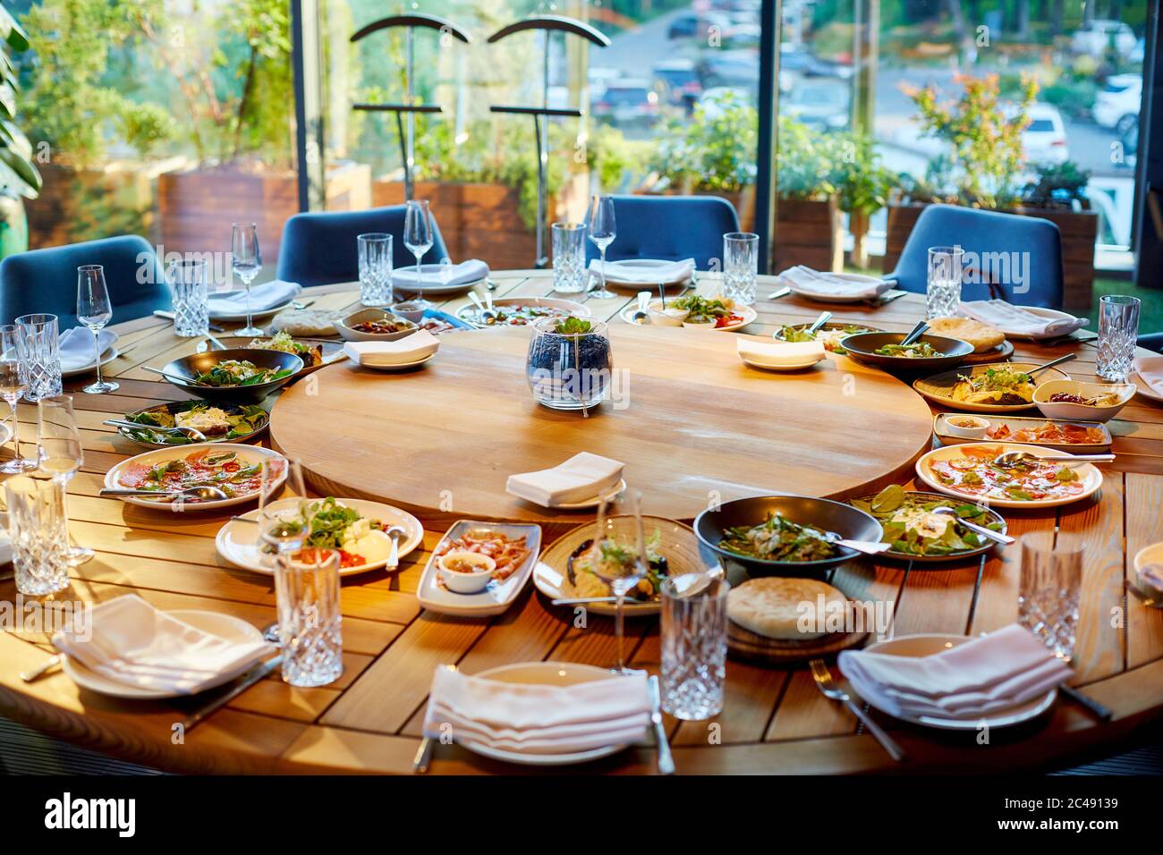 gourmet dinner in a beautiful restaurant, expensive dishes Stock Photo ...