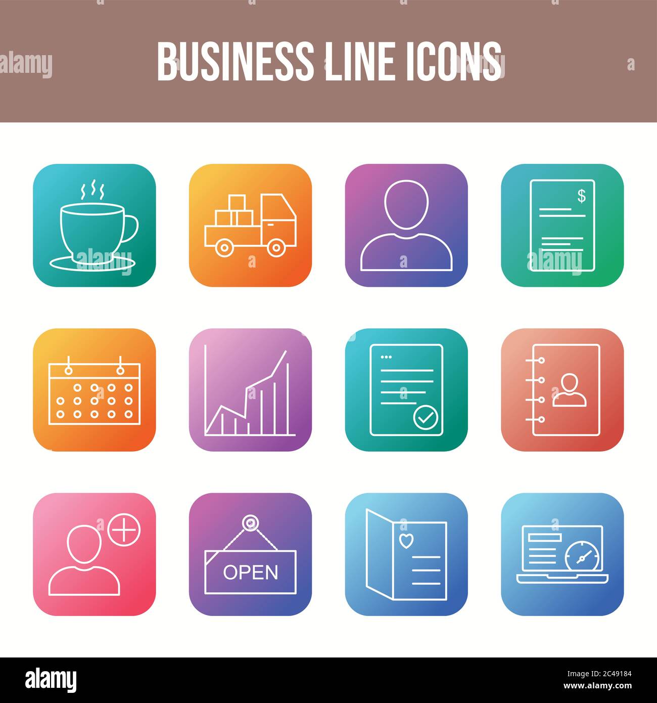 Beautiful Business 12 Vector Icons Stock Vector Image & Art - Alamy
