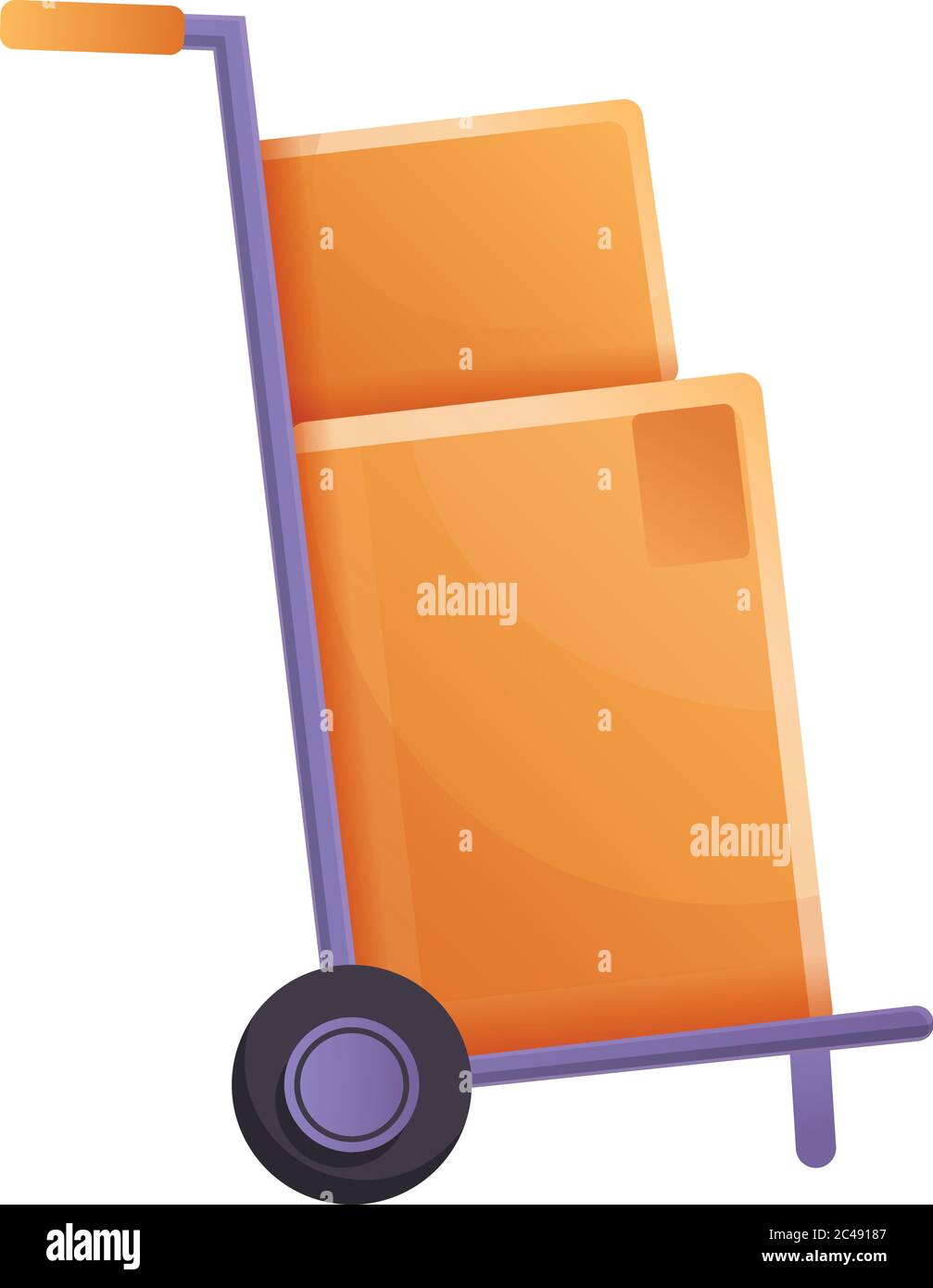 Parcel cart icon. Cartoon of parcel cart vector icon for web design ...