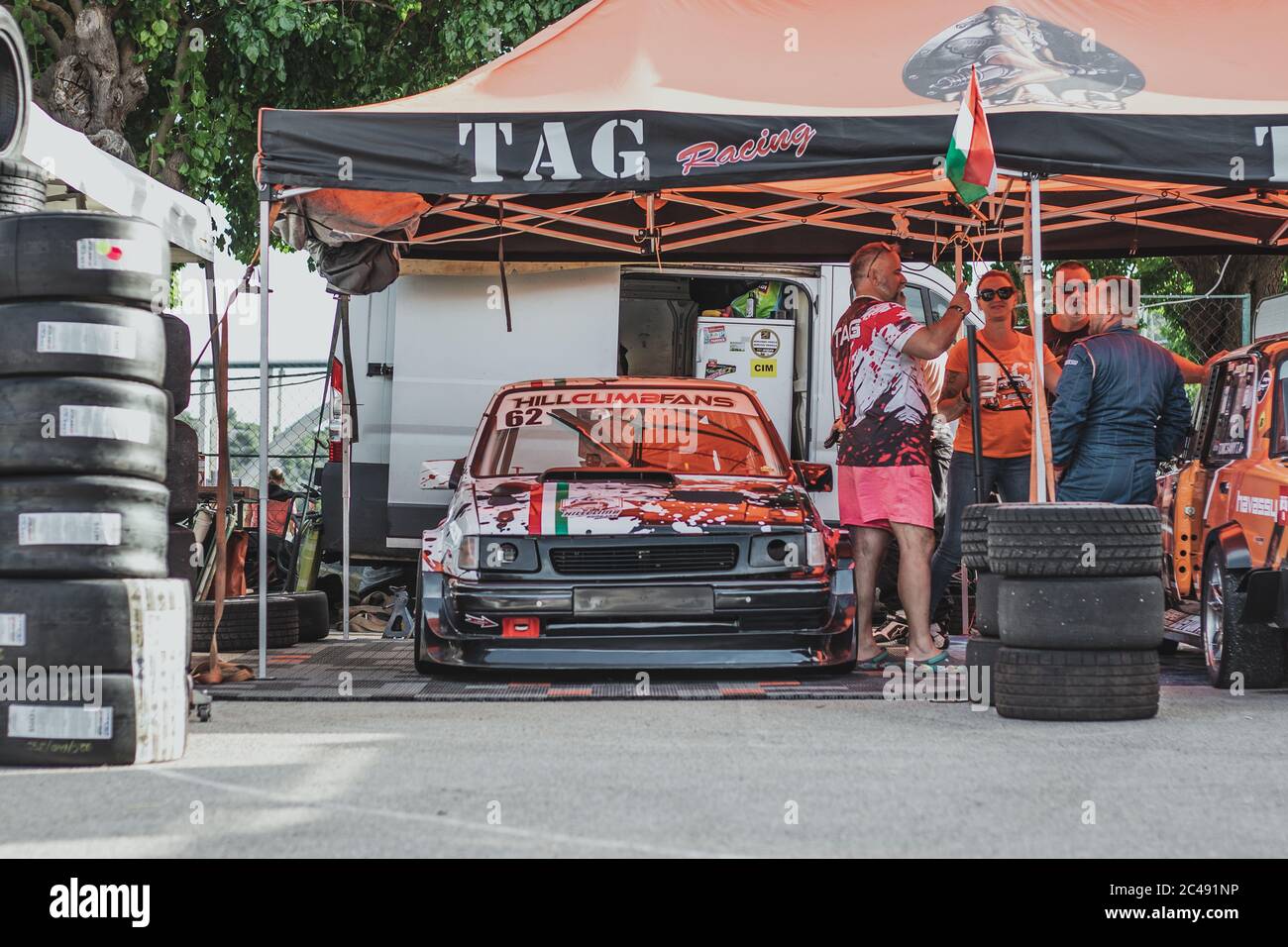 Skradin Croatia June 2020 Multiple people standing in a race car ...