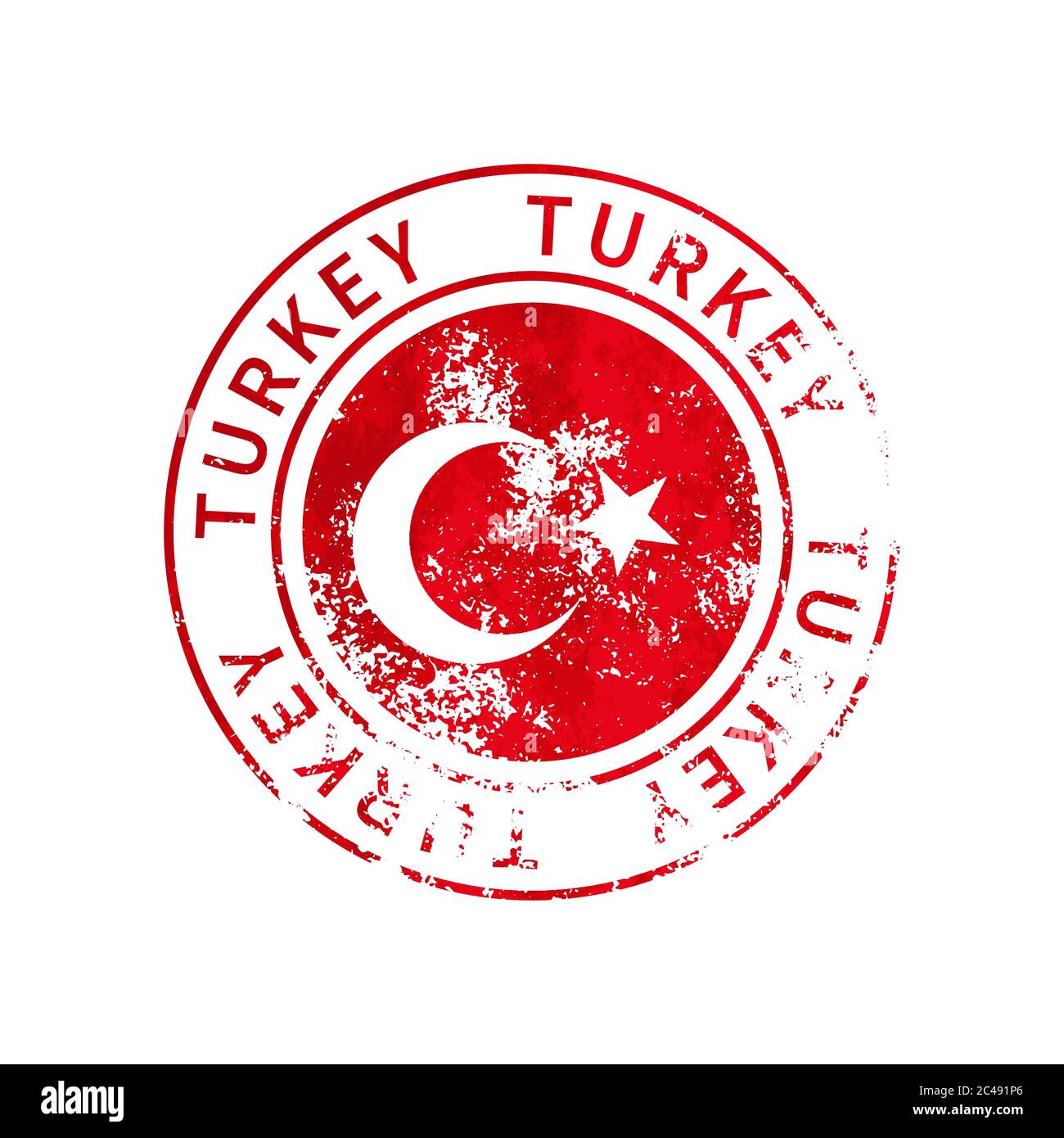 Turkey sign, vintage grunge imprint with flag on white Stock Vector ...
