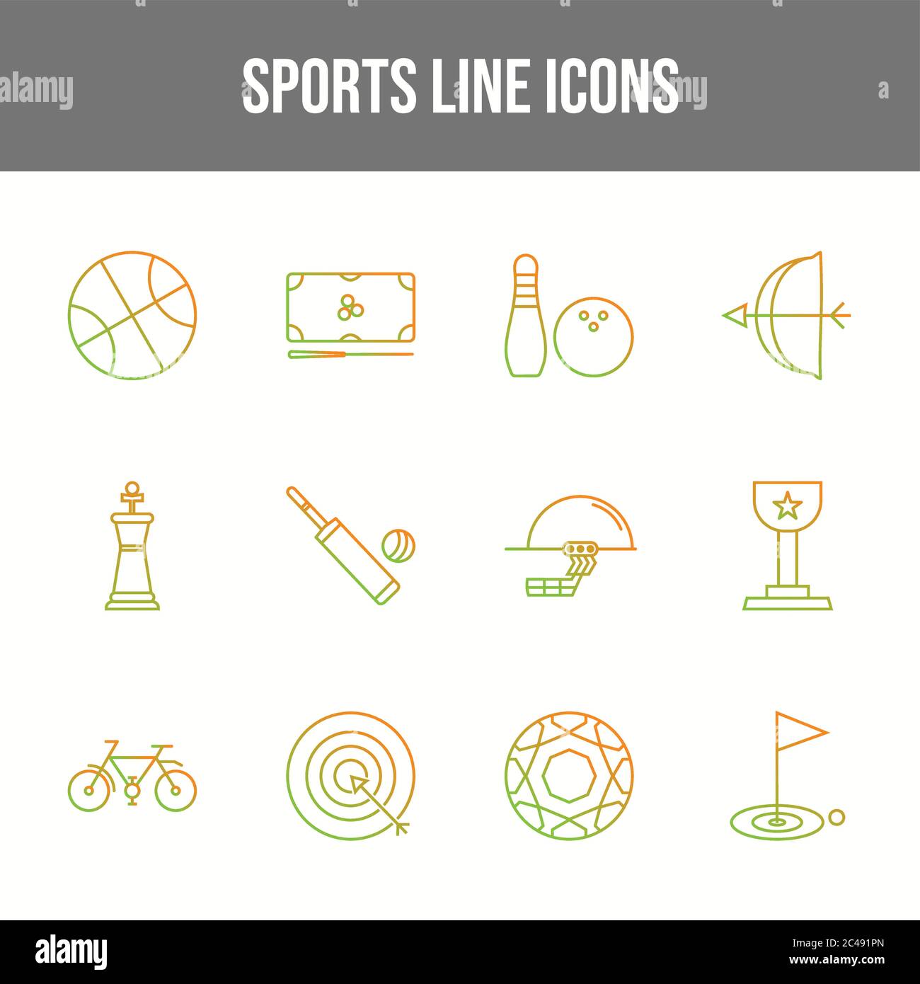 Set of 12 Unique Sports Vector Icons Stock Vector Image & Art - Alamy
