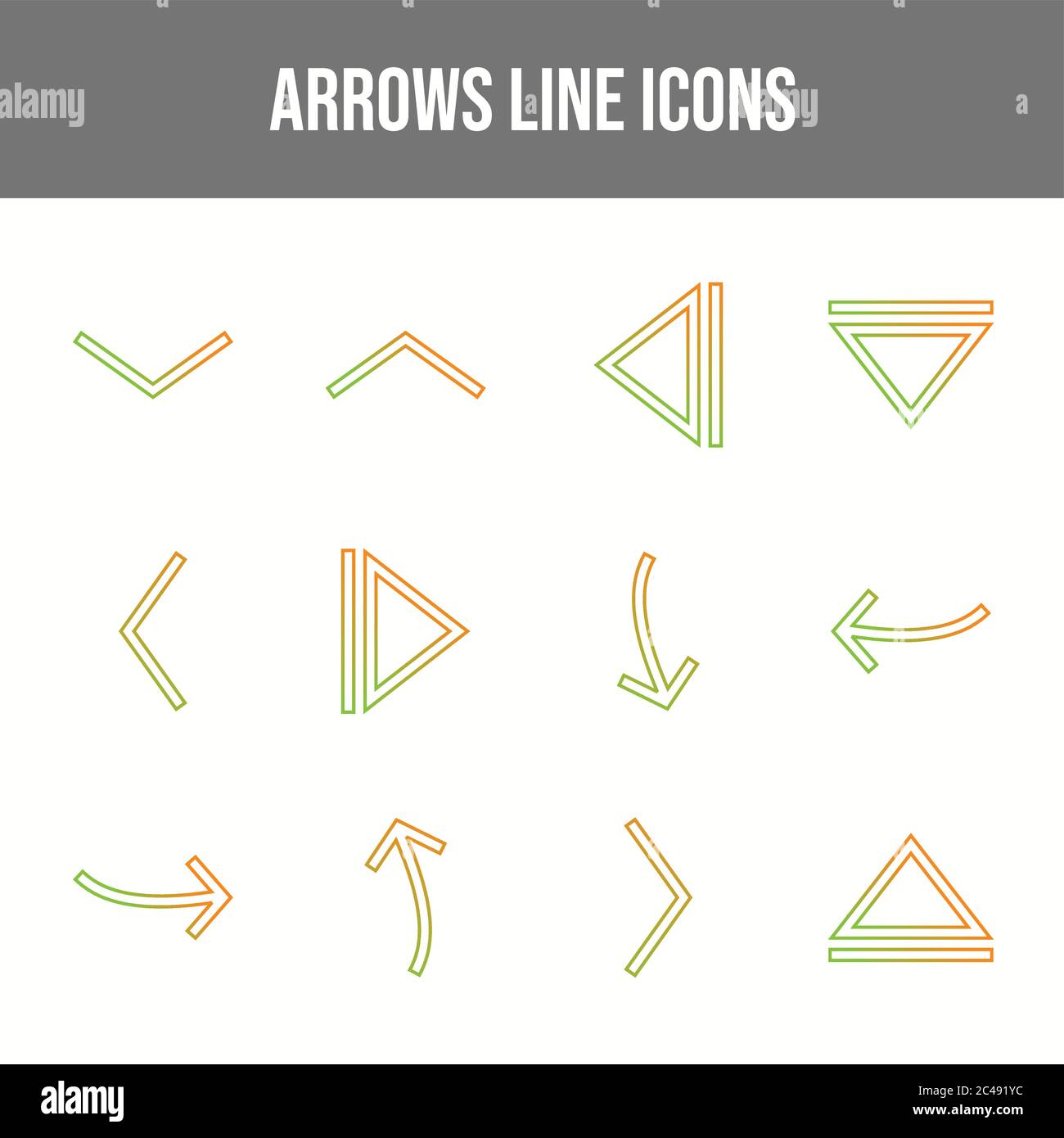 Arrow icons in directions up hi-res stock photography and images - Alamy