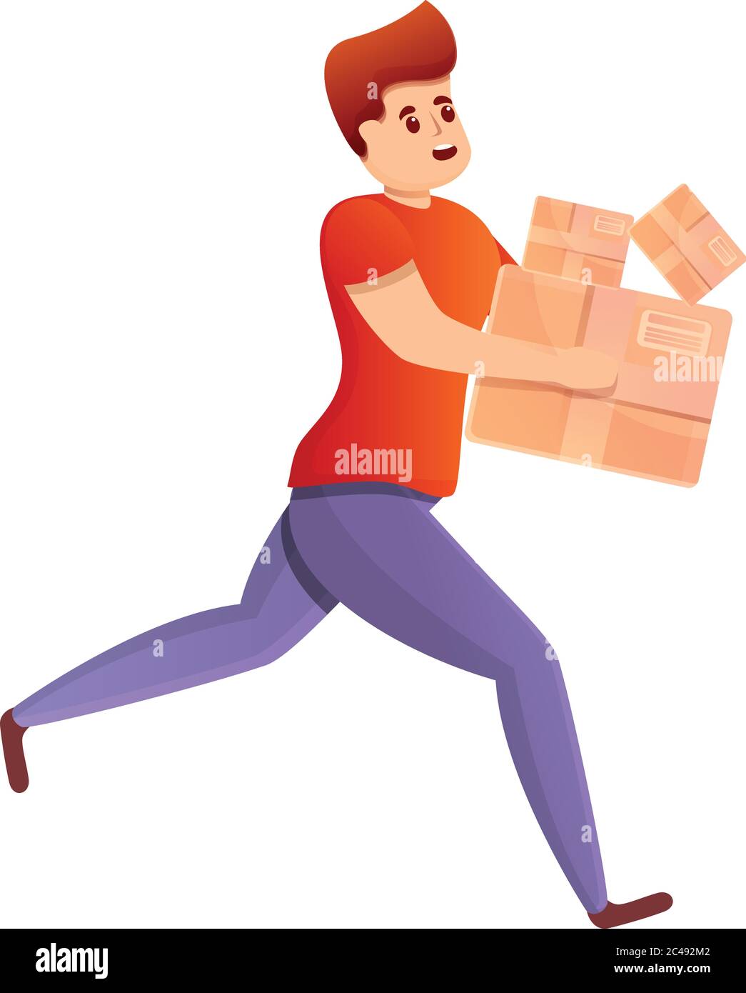Running quickly courier icon. Cartoon of running quickly courier vector ...