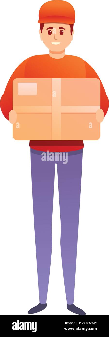 Postman parcel icon. Cartoon of postman parcel vector icon for web ...