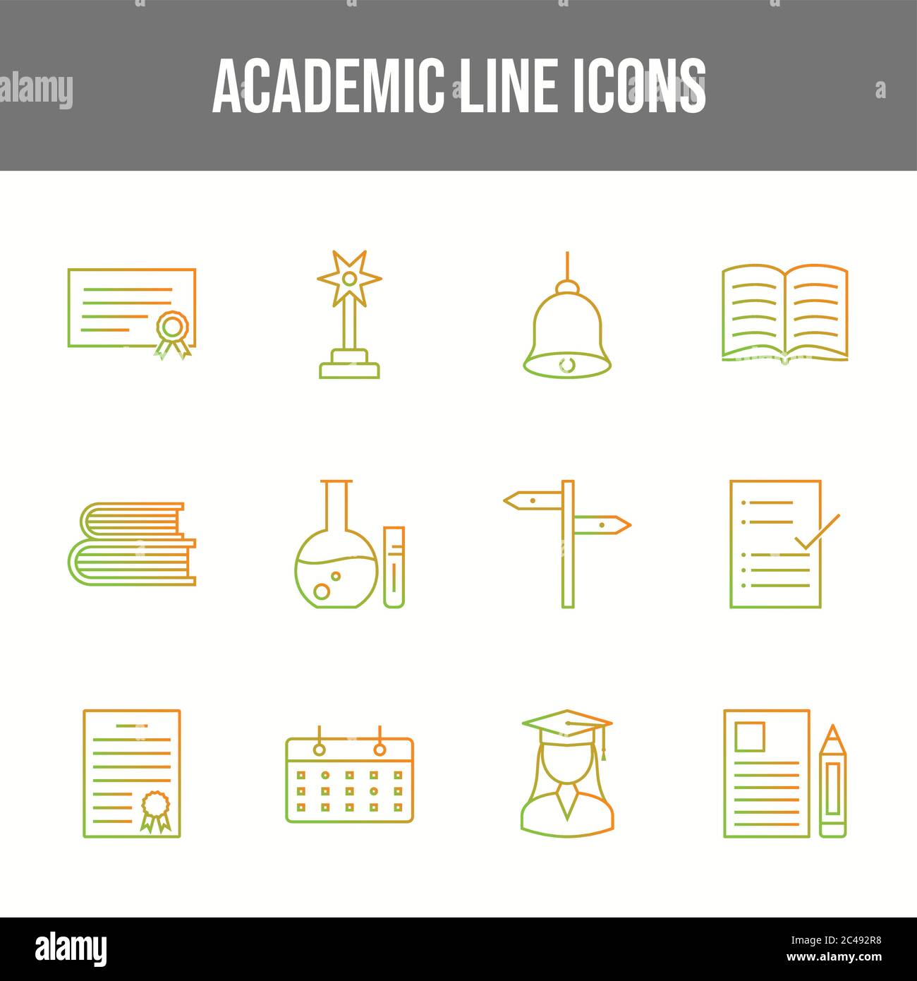 Set of 12 Unique Academic Vector Icons Stock Vector Image & Art - Alamy
