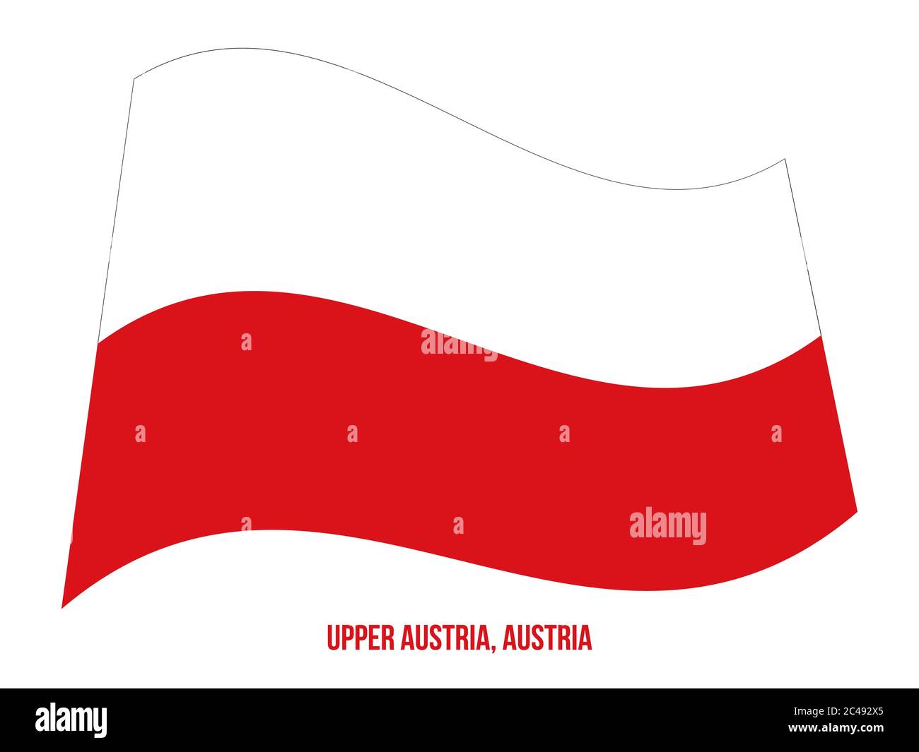 Upper Austria Flag Waving Vector Illustration on White Background ...