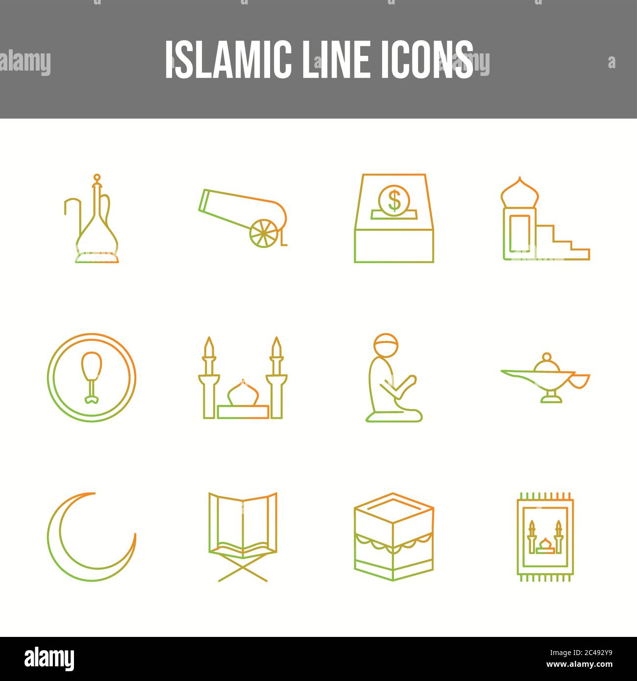 Beautiful Islamic Vector Icons Set Stock Vector Image & Art - Alamy