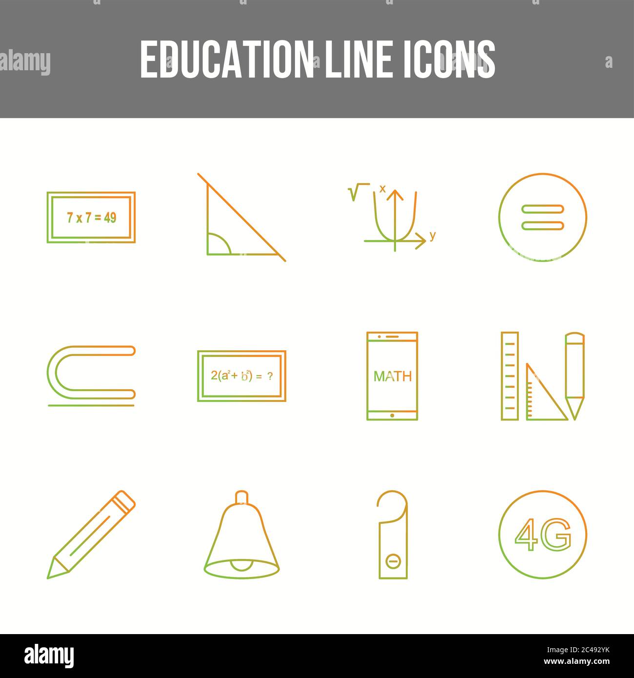 12 Education Vector Icons in One Set Stock Vector Image & Art - Alamy