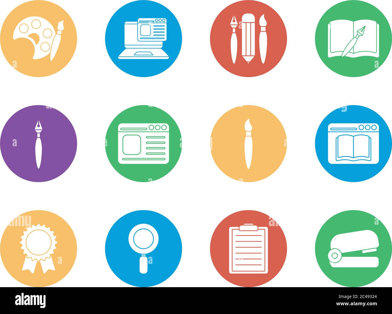 block style icon set design, Eduaction school university class lesson ...