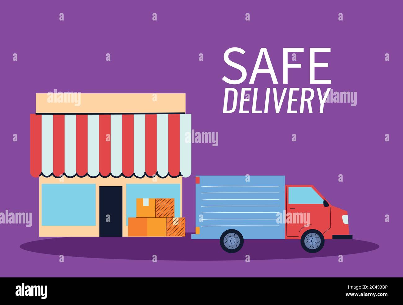 virtual store with courier delivery vector illustration desing Stock ...