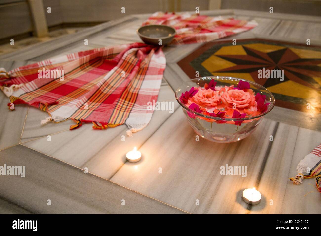 Turkish bath water bowl and loincloth.Copper Bowl. Traditional bath ...