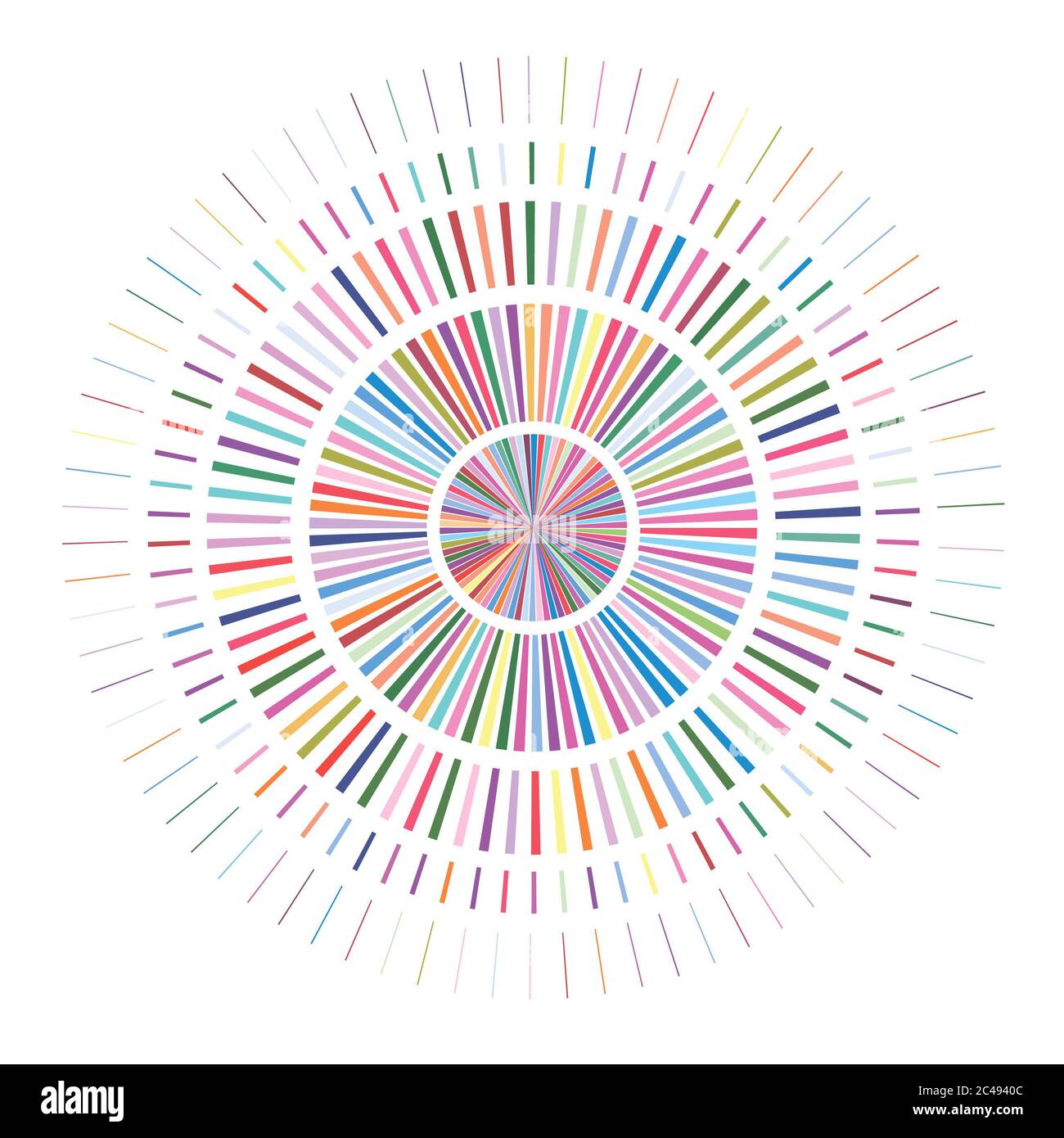 circle of colorful sticks on white background Stock Photo - Alamy