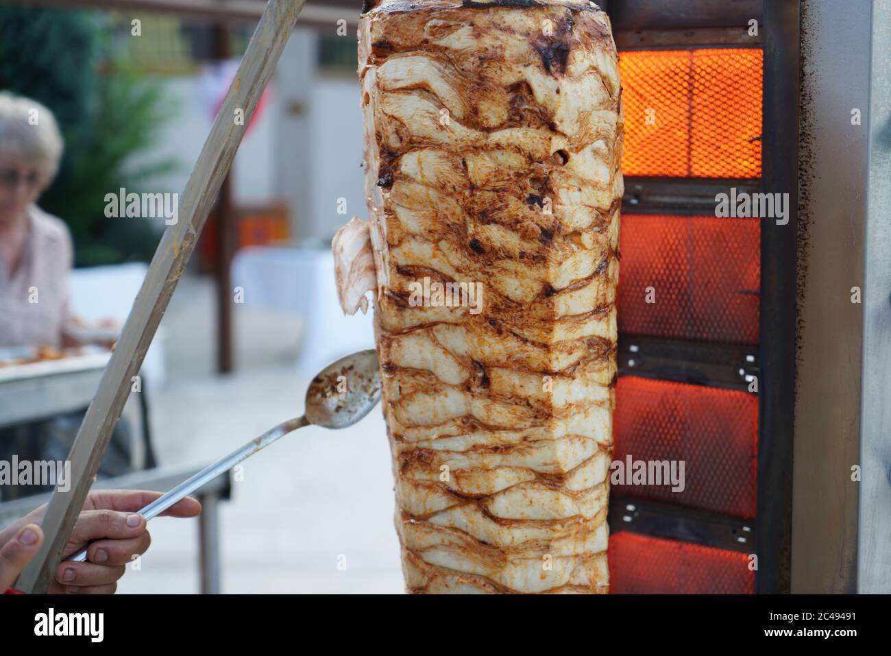 Traditional Turkish Doner Kebab meat. Shawarma or gyros. Turkish, greek ...