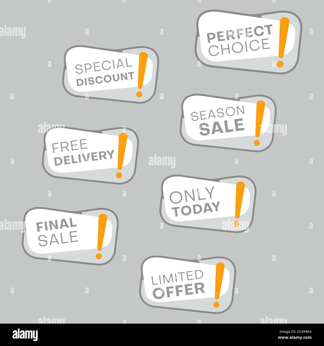 Template sale set. Colorful abstract geometric design for stickers, web ...