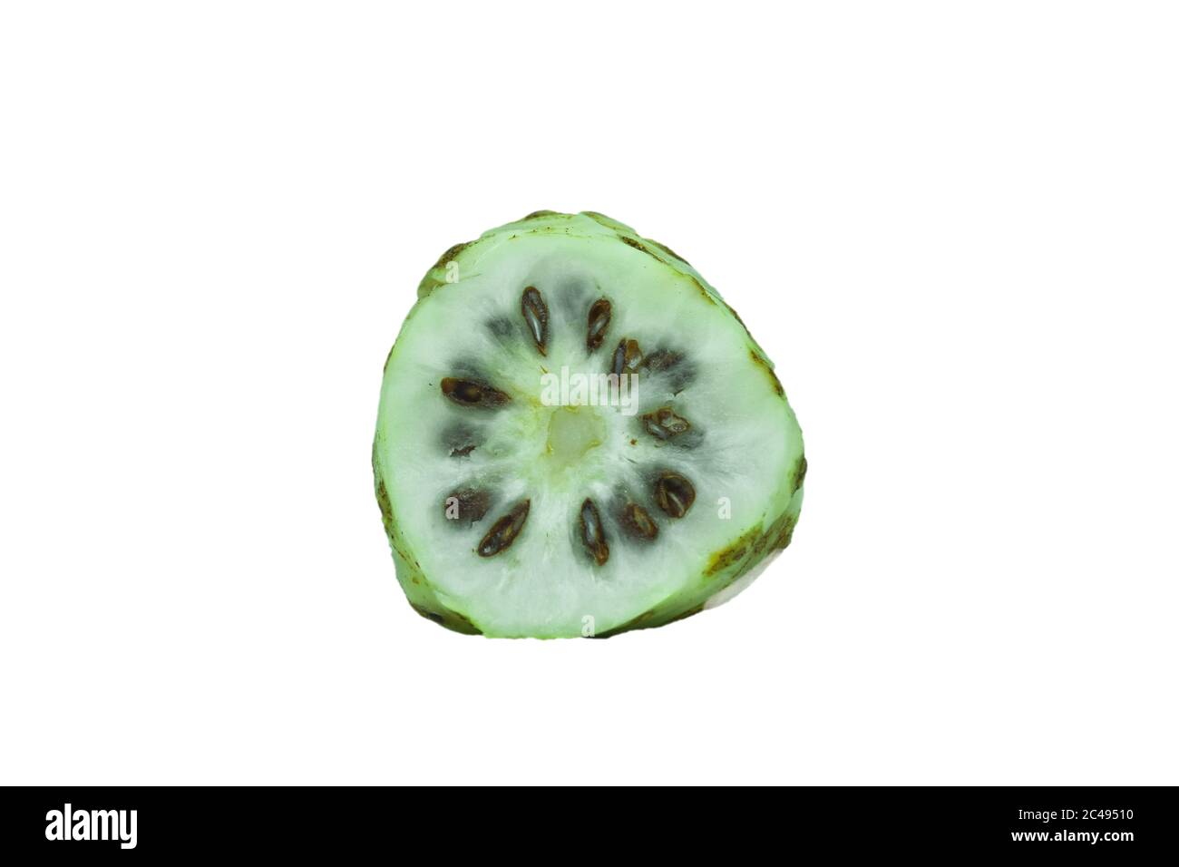 noni or Morinda Citrifolia and slice isolated on white background Stock ...