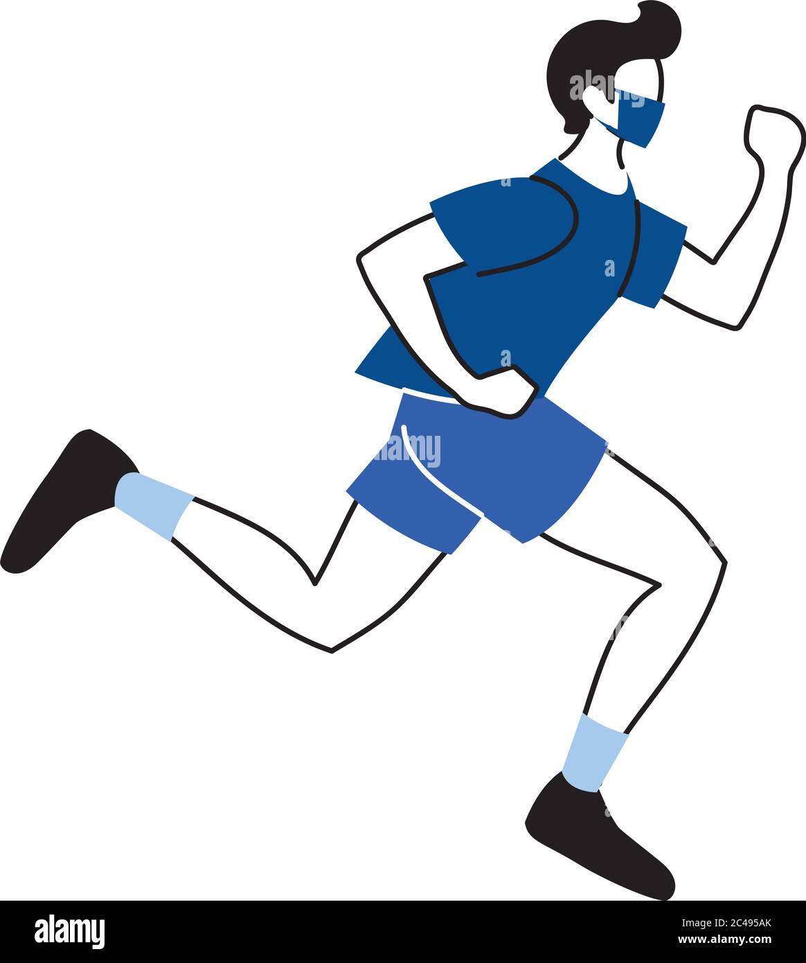 man with masks doing exercise vector illustration desing Stock Vector ...