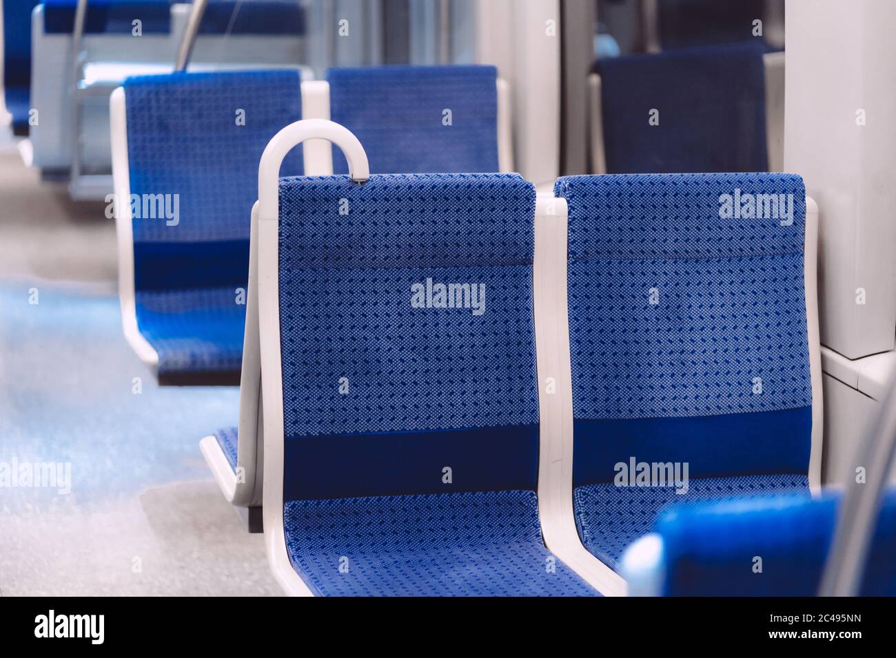 Blue seats in the bus during daytime in Munich, Germany Stock Photo - Alamy