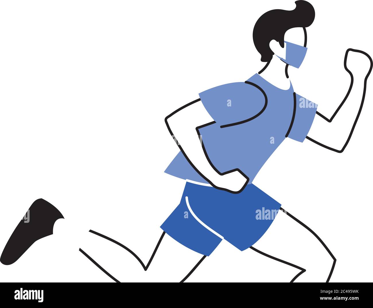 man with masks doing exercise vector illustration desing Stock Vector ...
