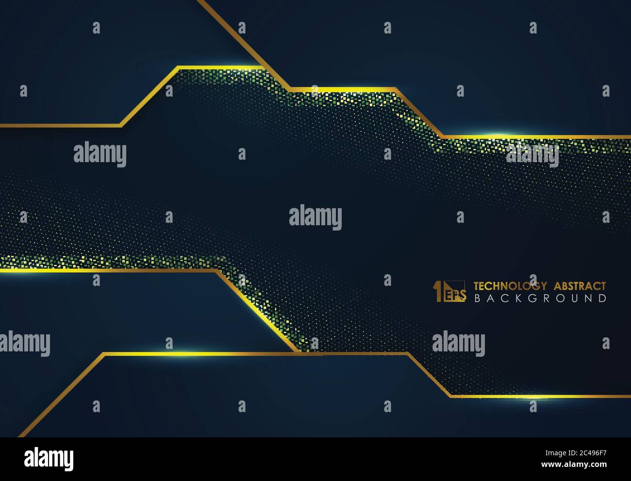 Abstract luxury blue tech design template with gold design decoration ...