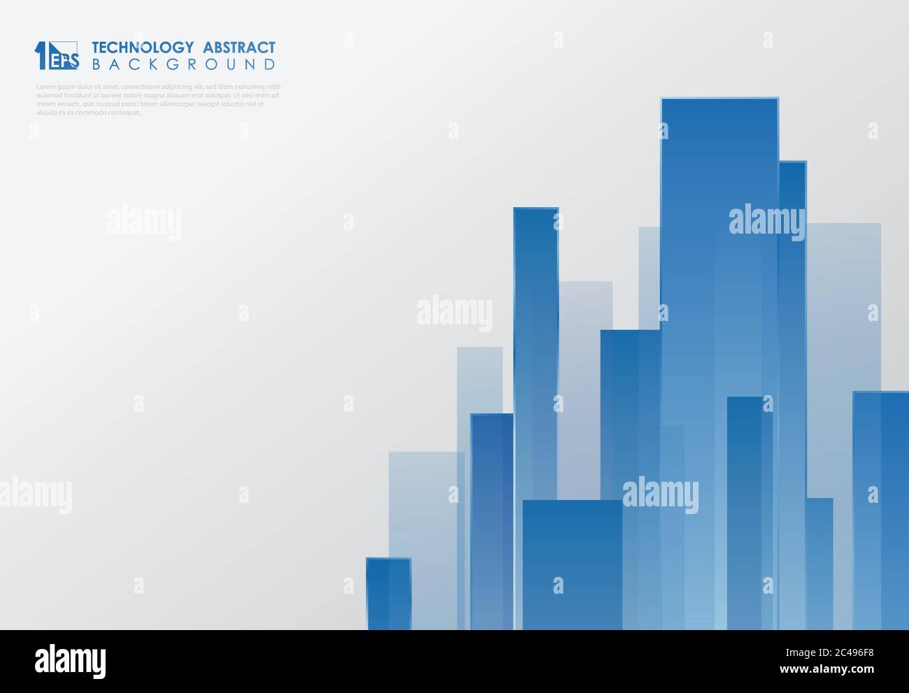 Abstract rectangle blue design pattern of minimal technology with copy ...