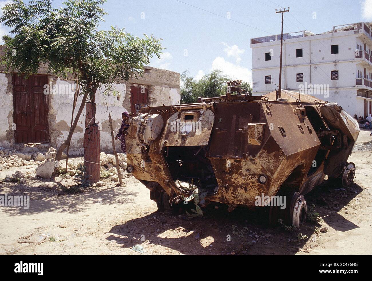 Destroyed Armoured Personnel Carrier type 6614 on the streets of ...