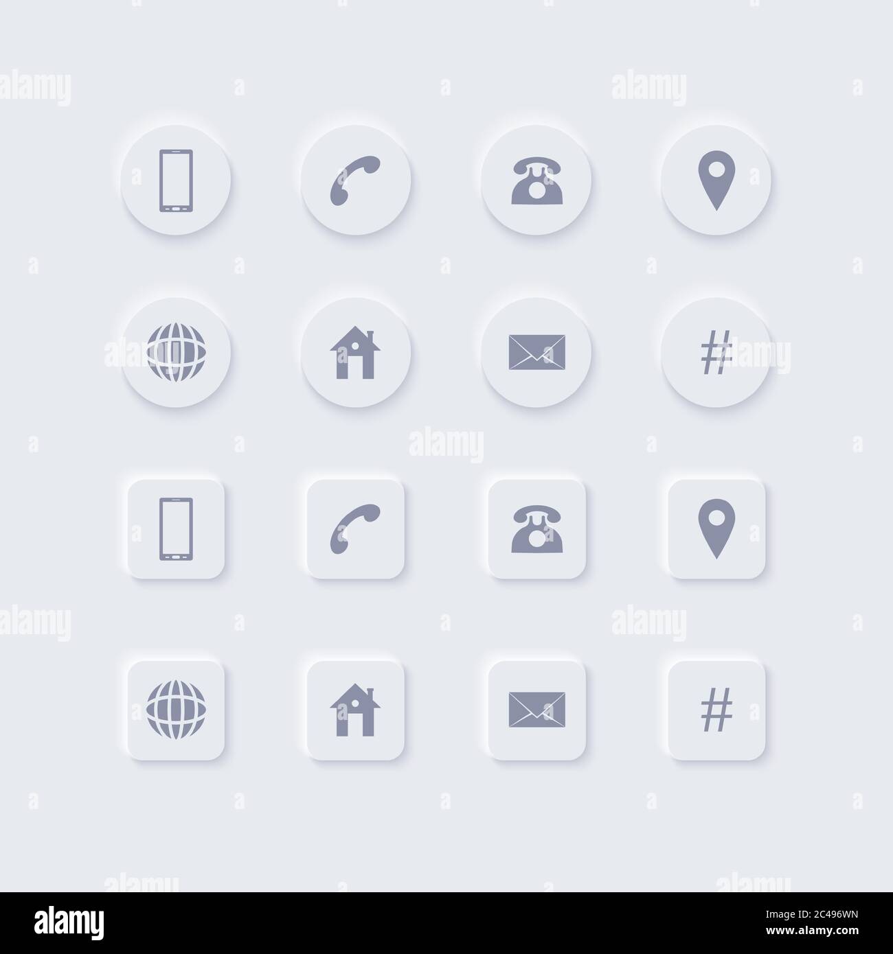 Icons collection for your Business card or Visiting cards in Modern ...