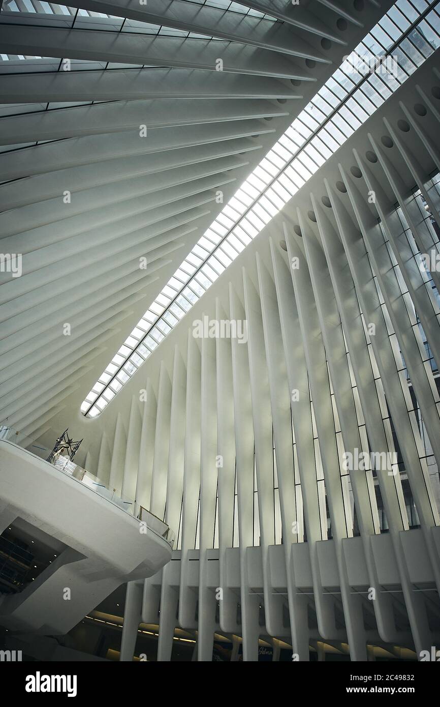Beautiful shot taken inside the Oculus building in New York City Stock ...