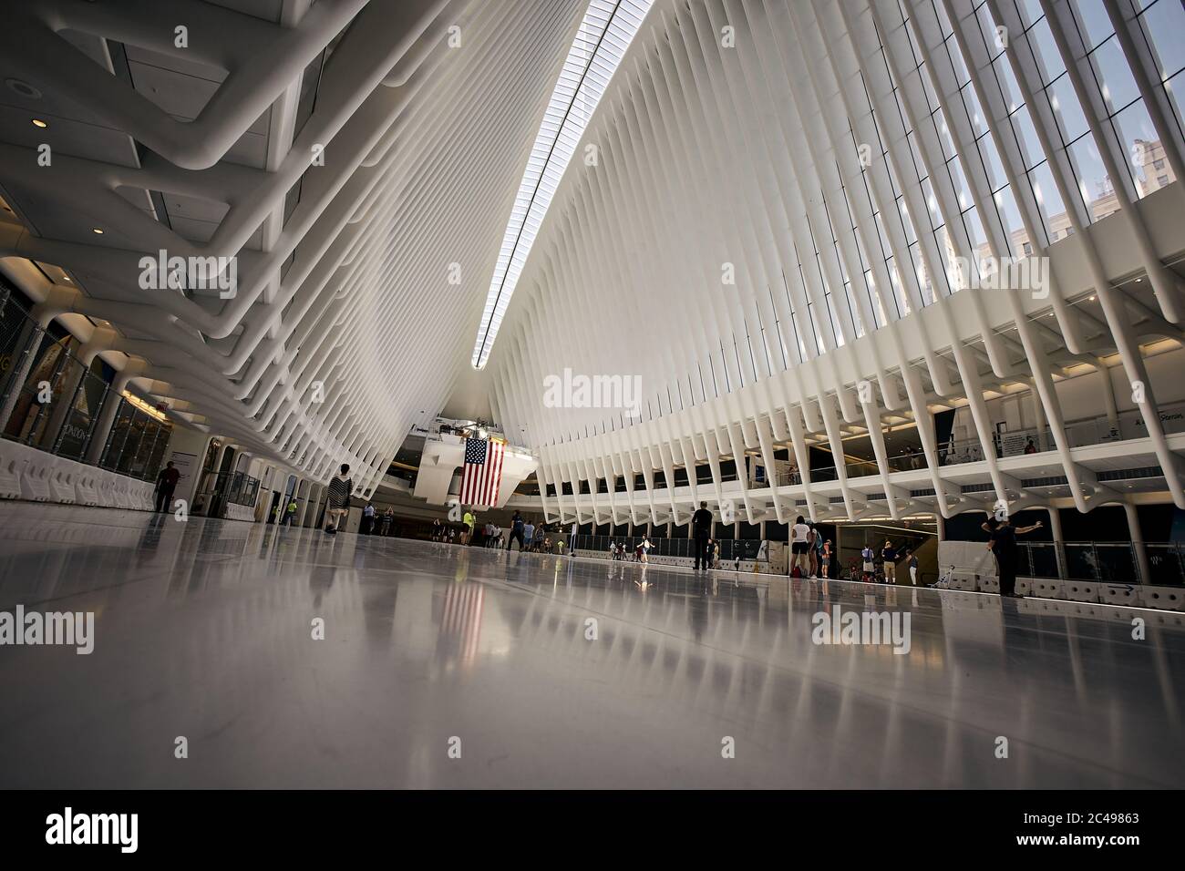 Beautiful shot taken inside the Oculus building in New York City Stock ...