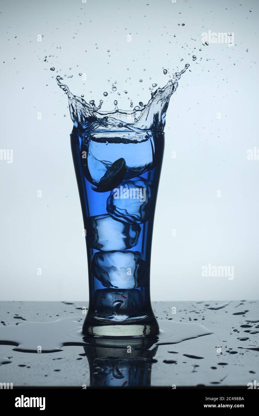 blue juice splash stock photo Stock Photo - Alamy