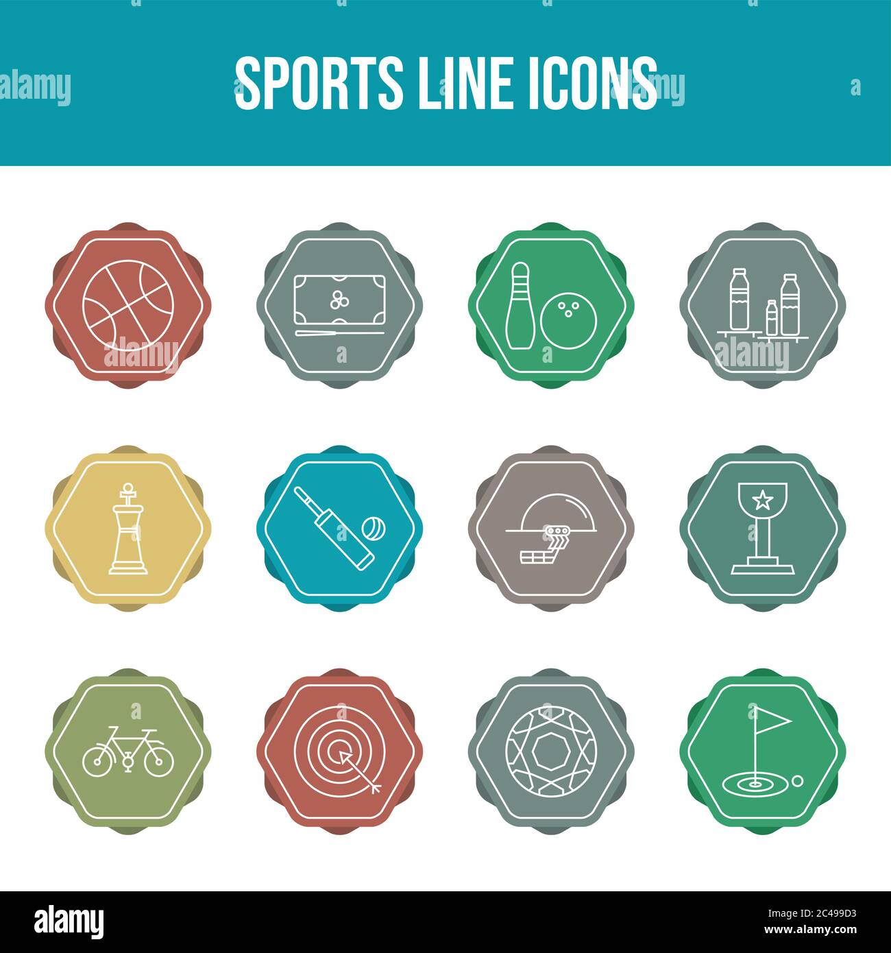 Beautiful Sports vector icon set Stock Vector Image & Art - Alamy