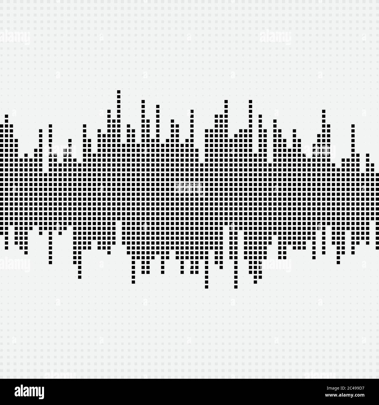 Music halftone waveform background. Audio equalizer technology. Vector ...